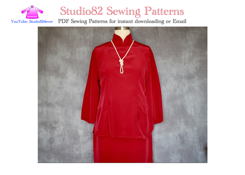 Digital Sewing Pattern: Modified Mid-Sleeve Qipao Set Sewing Pattern – Studio82 Patterns