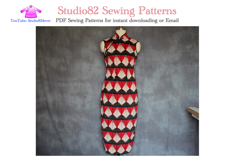 Digital Sewing Pattern of Hong Kong-style Cheongsam with a Pointed Bus – Studio82 Patterns