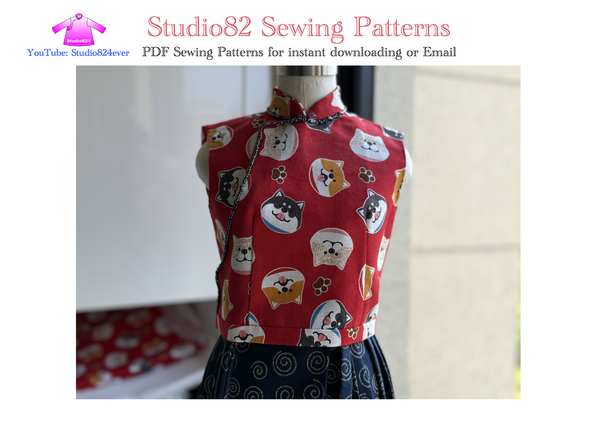 Digital Sewing Pattern of Oriental Charm Cheongsam Crop Top – Studio82 Patterns